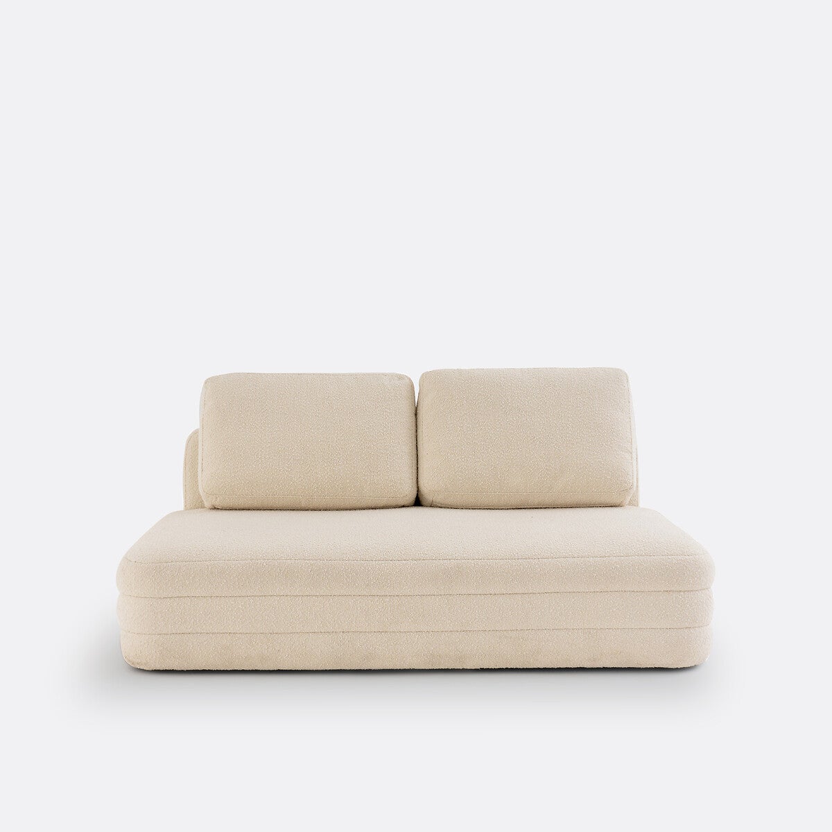 Canapé modulable 2 places, bouclettes, Rocca - Naturel - 2 places ...