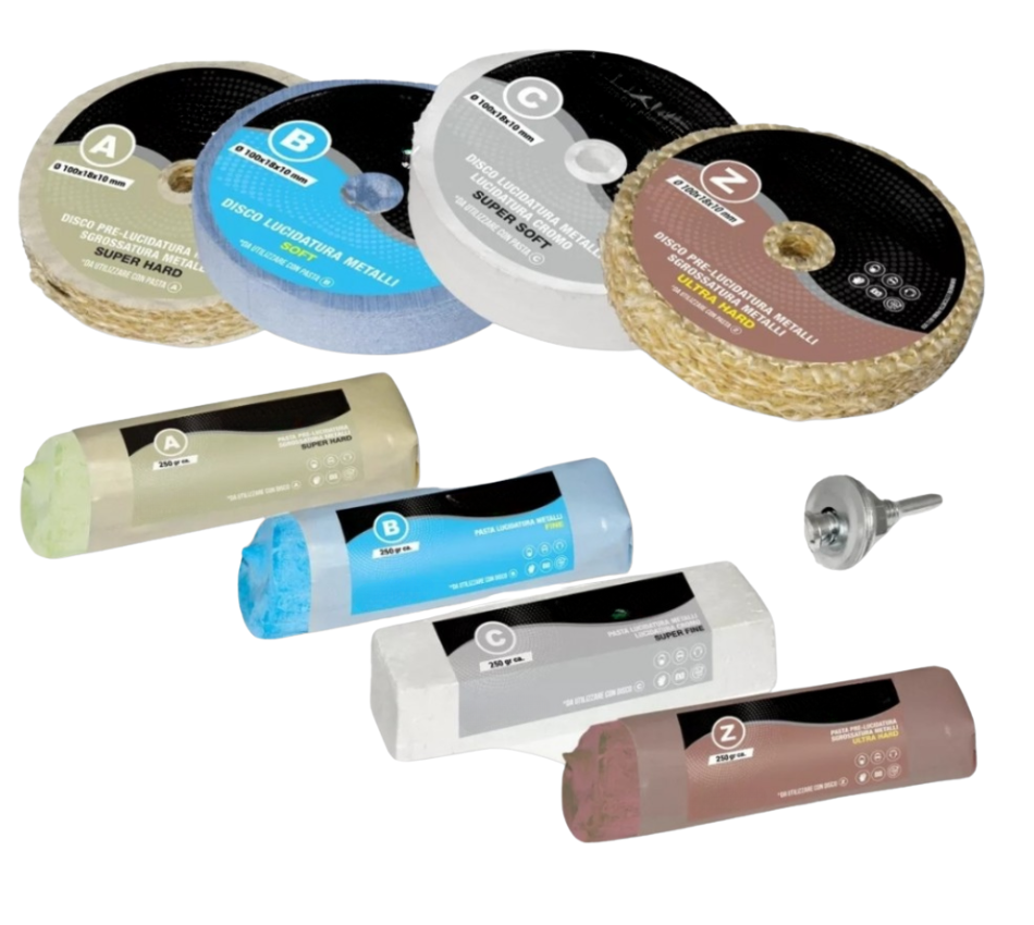 Kit Polissage Métaux 4 Disques 100 mm + 4 Pâtes Abrasives 250 g pour ...