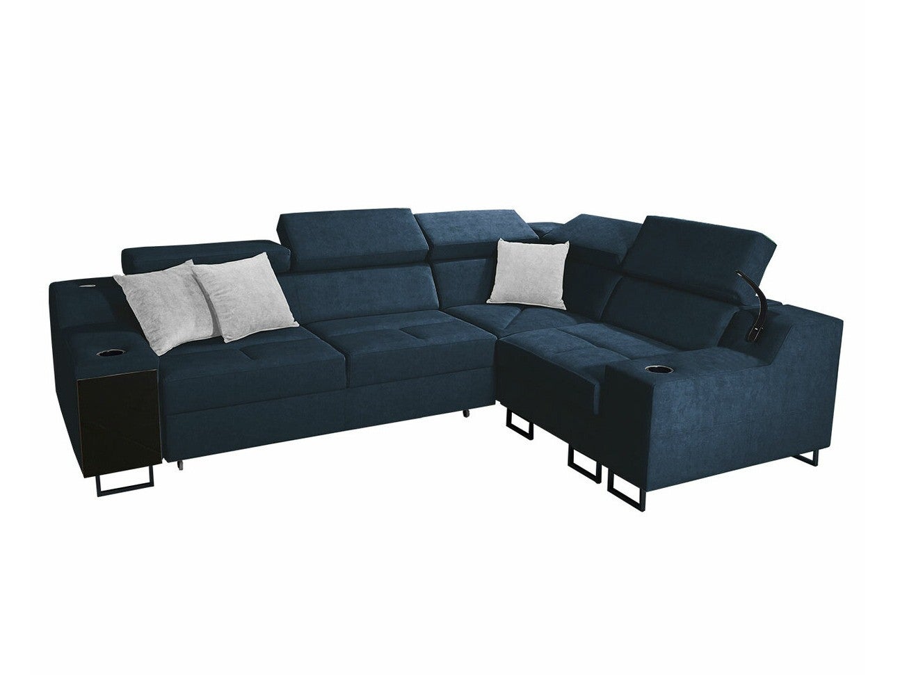 Canapé d'angle Sarasota 136, Bleu, Fonction de couchage, Boîte de ...