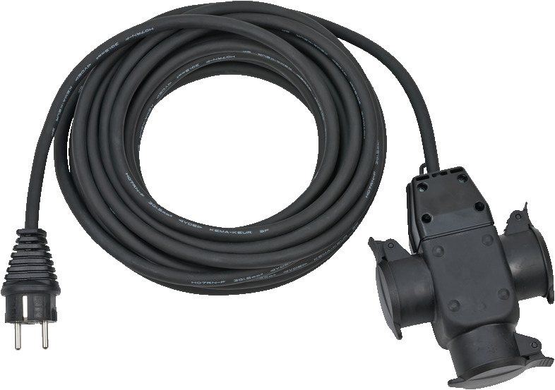 Alargador eléctrico IP44 H07RN-F3G1,5 de 10 m con cabezal de goma de 3 ...