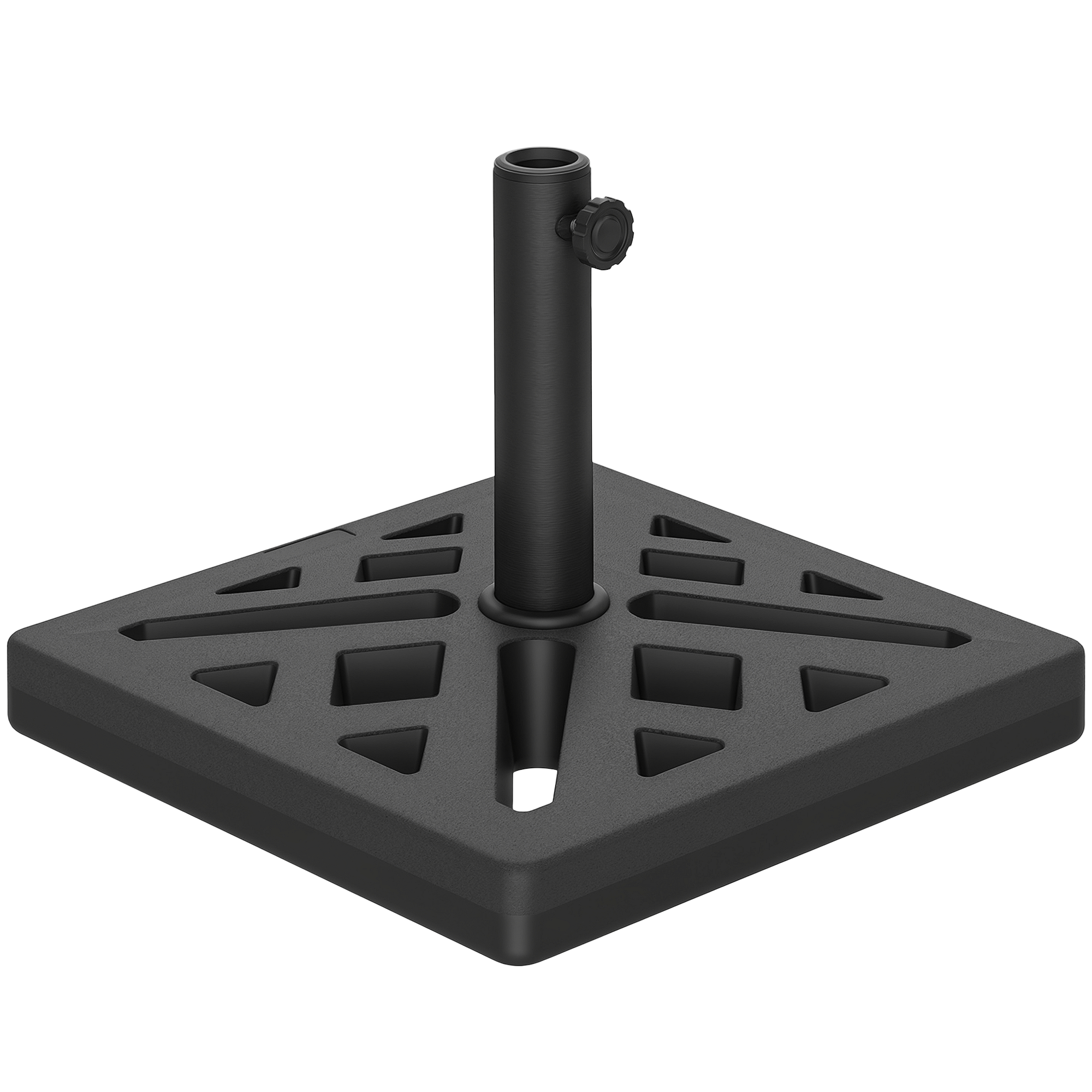 Pied de parasol carré béton 15 kg support mâts 32-48 mm 45x45x33,5 cm ...