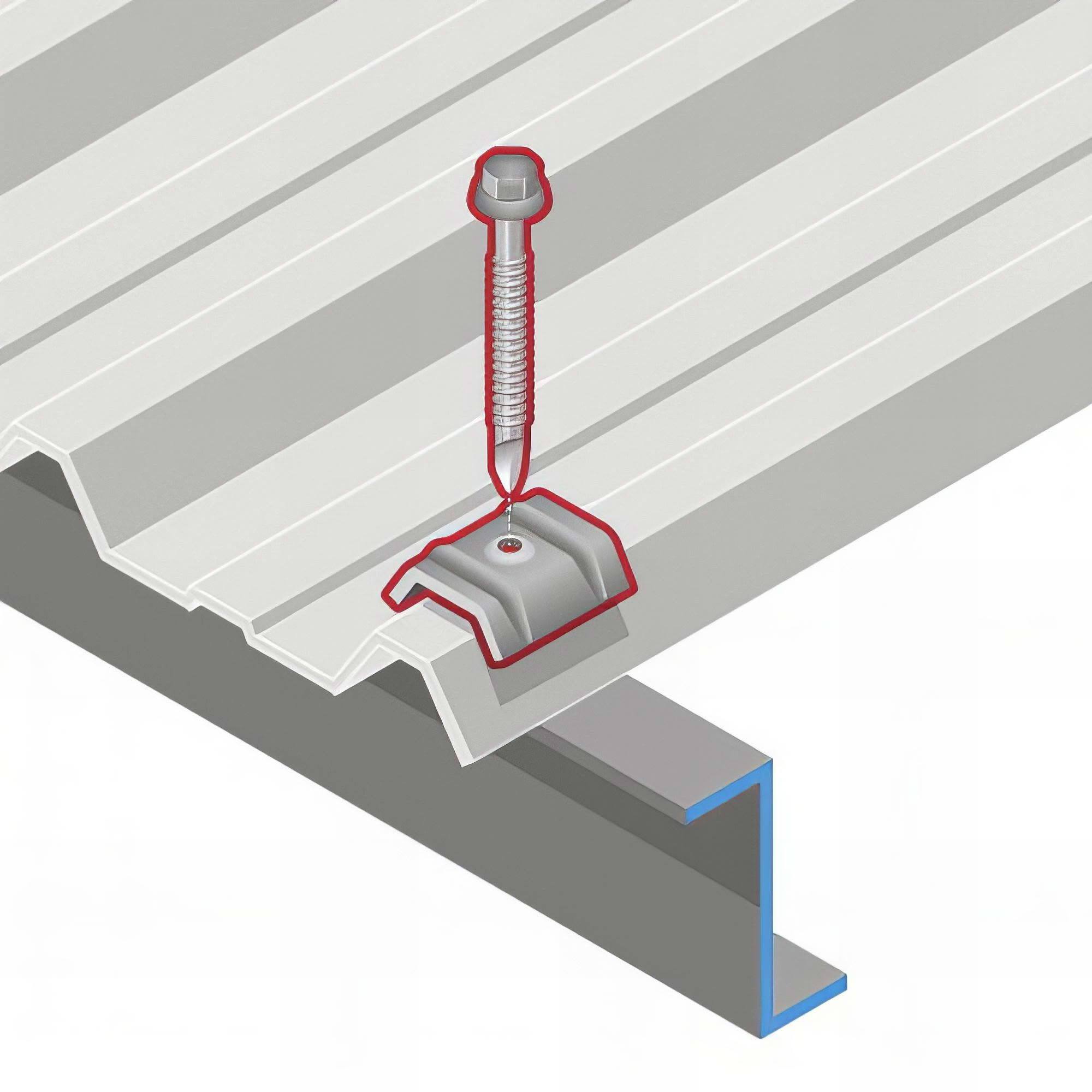 Vis fixation bac acier sur fer - z ral 5008 - Longueur : 50 - SCELLIT ...