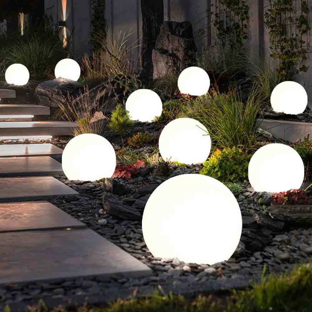 Lampada sfera luminosa 30cm per esterno ip65 da giardino luce a palla ...