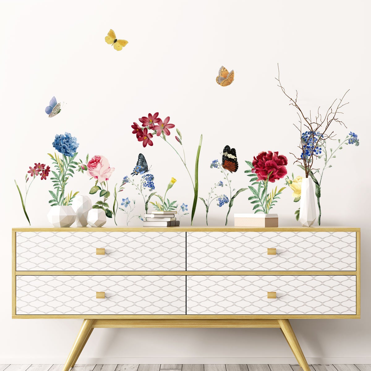 Stickers muraux | Sticker Mural Autocollant - FLEURS DANS LE JARDIN ...