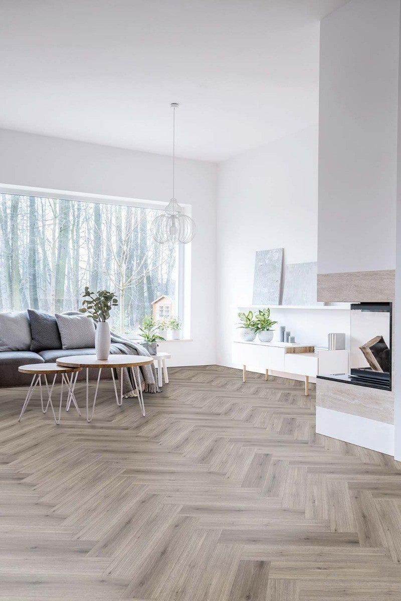 Lame PVC à coller Chêne Moyen Effet parquet chanfrein 4 côtés Passage intensif pro et maison ...