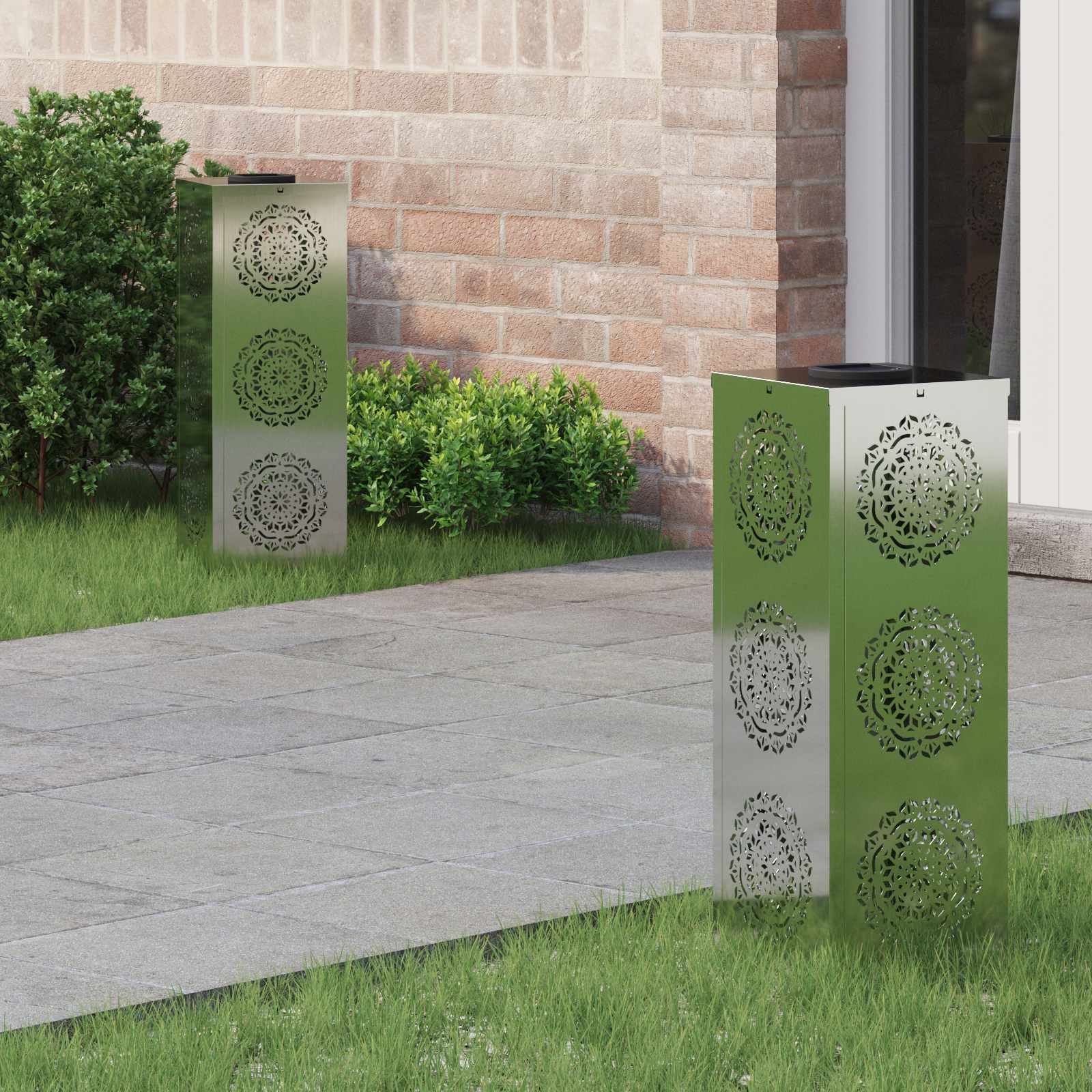 Lumière de chemin LED solaire 2 pcs Argenté Acier Galvanisé | Leroy Merlin