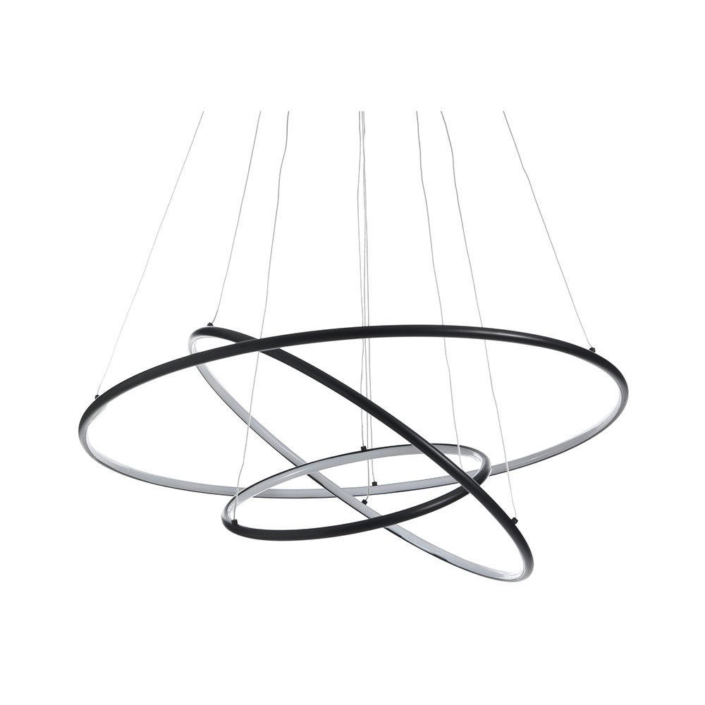 Lustre à LED suspendu avec anneaux tressés Ø80 cm Kering | Leroy Merlin
