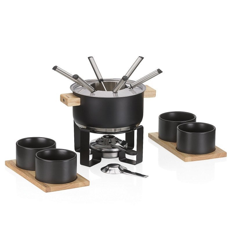 Set de fondue Gunten acero inoxidable negro 19,0cm 20,0cm 1,6l | Leroy ...