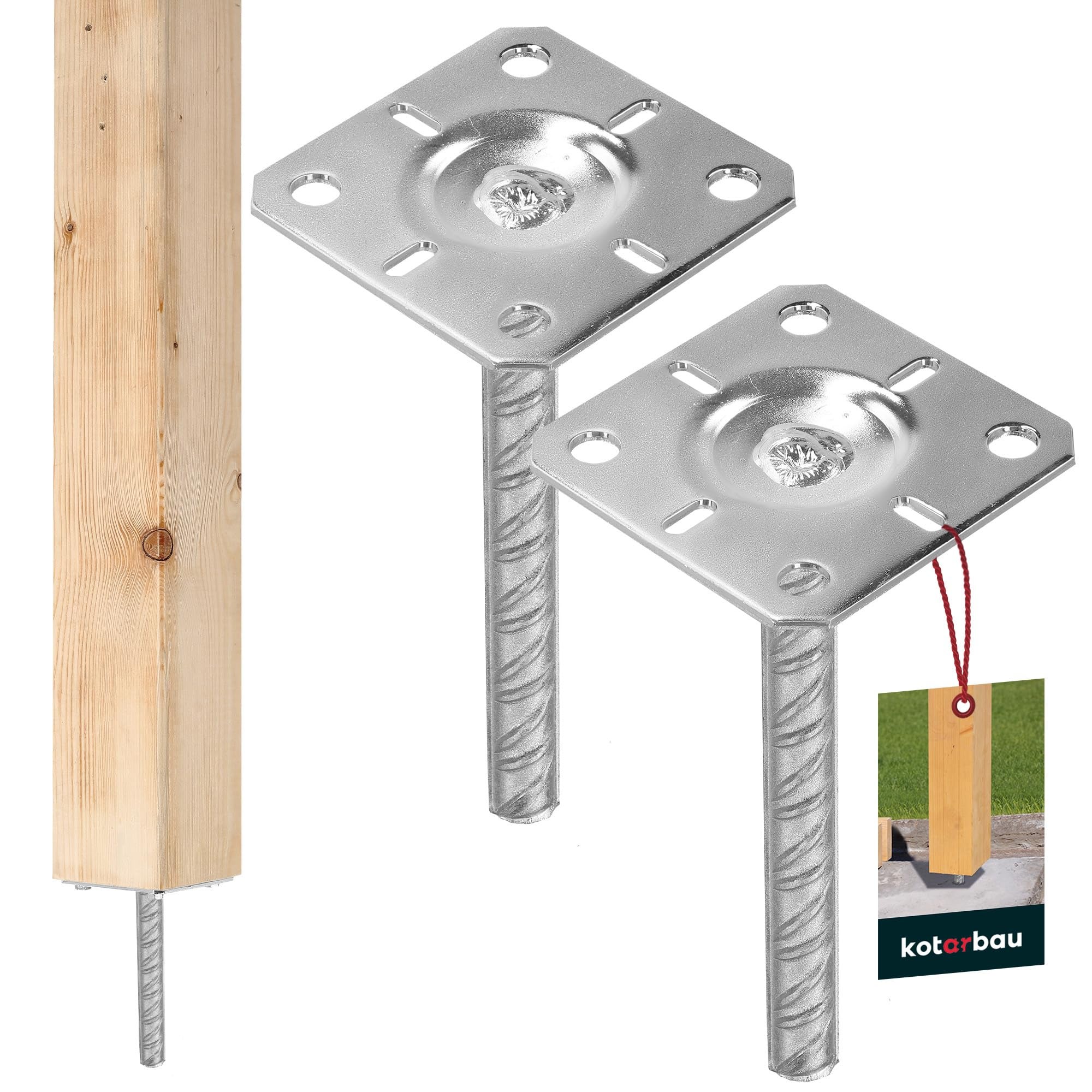 2 uds Soporte para Poste - Acero Galvanizado - 100 x 100 x 200 mm ...