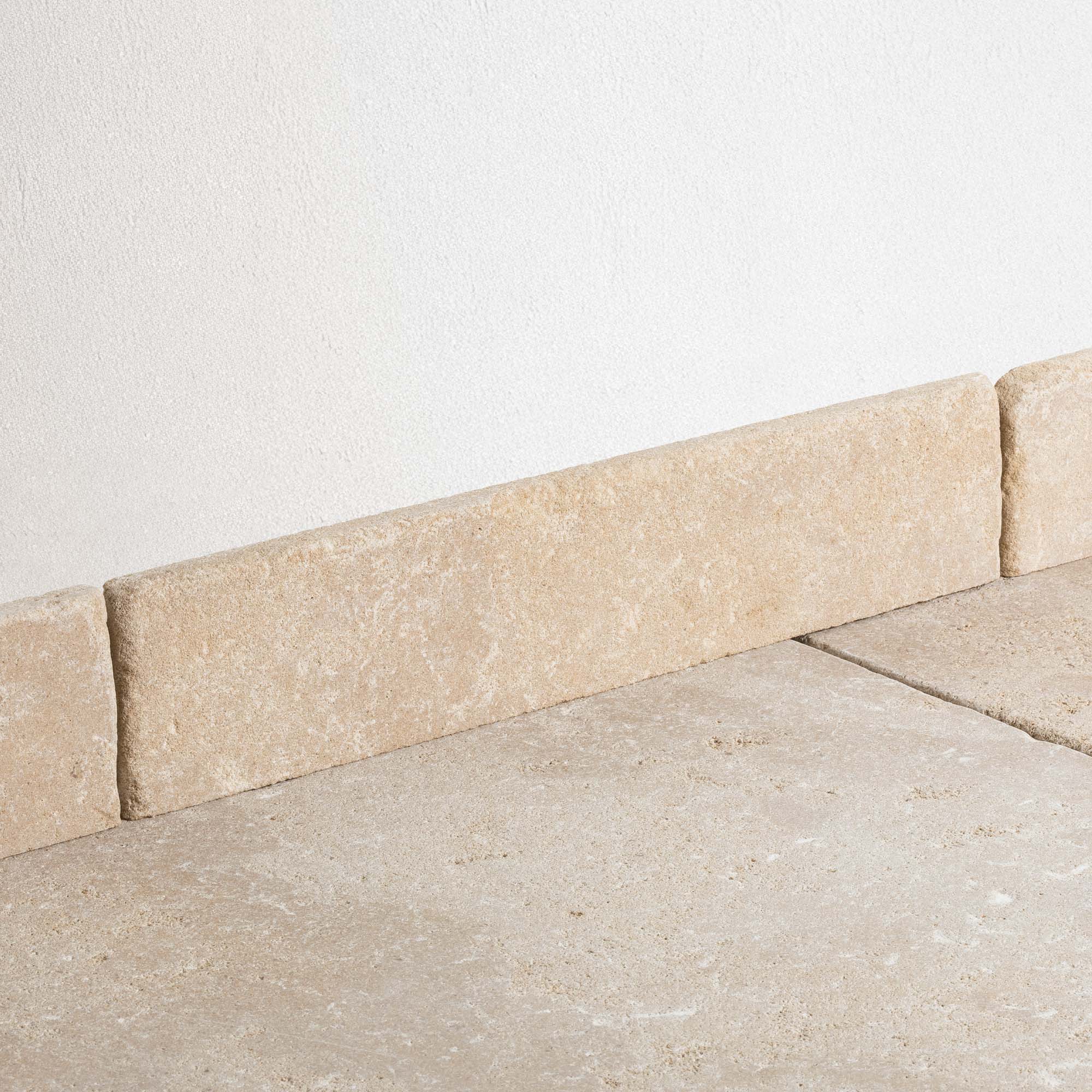 Lot de 10 plinthes en pierre naturelle Atlas Beige 40x8 cm Ep. 1,5 cm ...