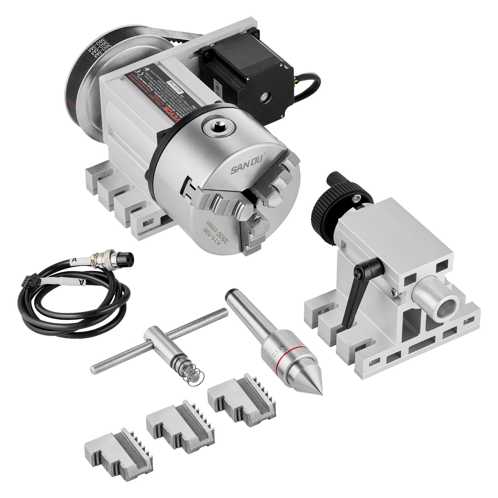 Cabezal Divisorio Portabrocas de 3 Mordazas K11-100 mm, Fresadora CNC ...