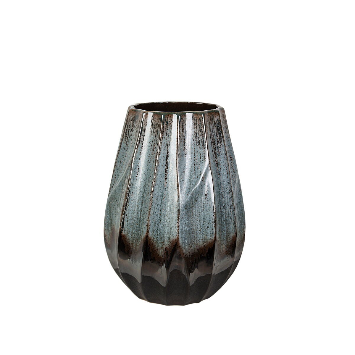 Vase Romimex Bleu Noir Bleu/Noir Céramique 23 x 28 x 23 cm | Leroy Merlin