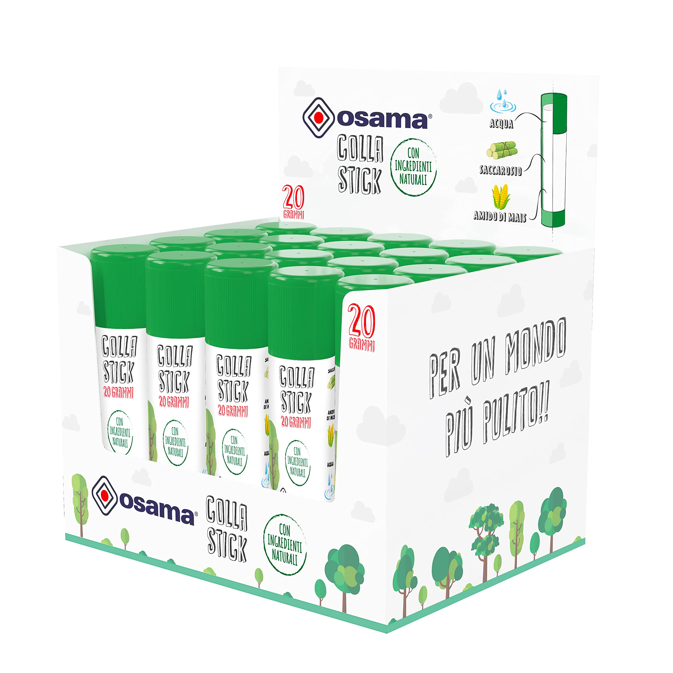 Osama - Colla Stick Extra Forte, Box da 20 Pezzi, 20 gr - Set Colle ...