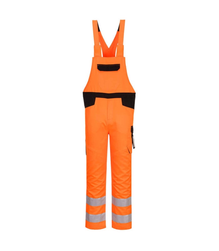 Portwest - Cotte à bretelles haute visibilité PW2 - Orange / Noir - S ...