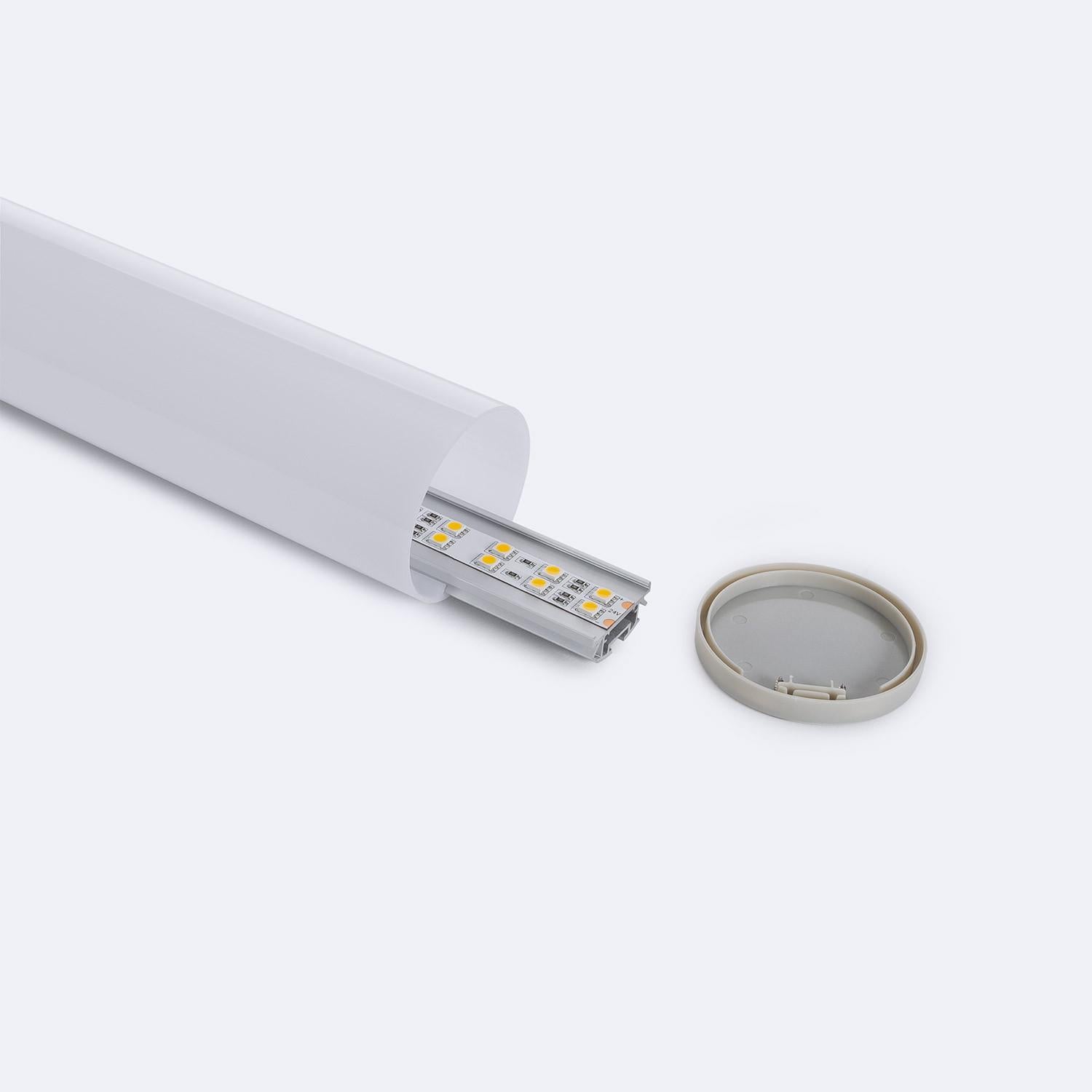 Profilé Aluminium Rond Suspension pour Ruban LED jusqu'à 22 mm 2 m ...