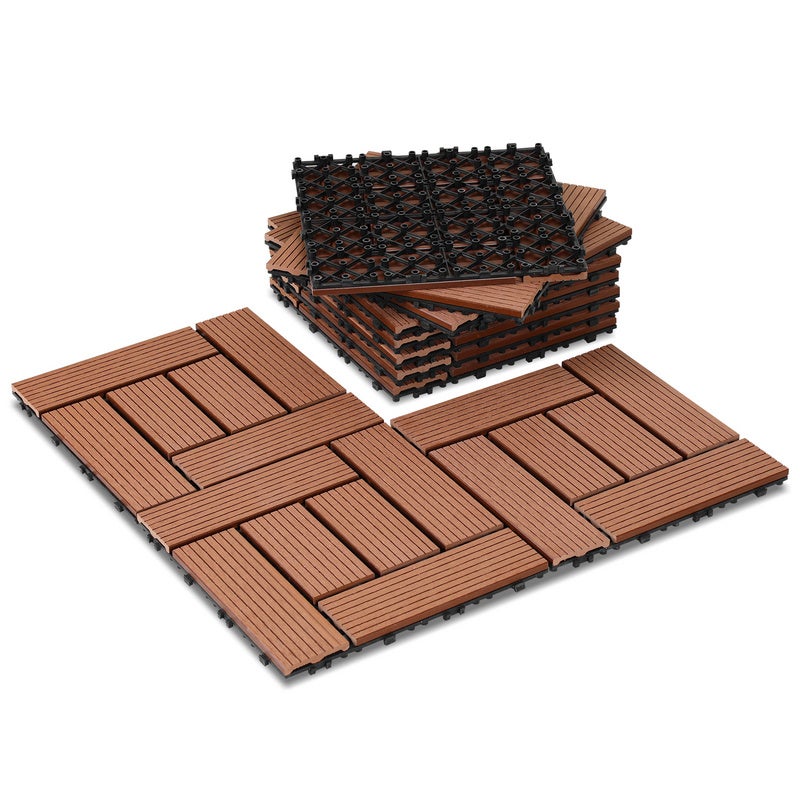 55x Dalle de terrasse Tuiles Extérieures de Terrasse WPC, 30x30 cm ...