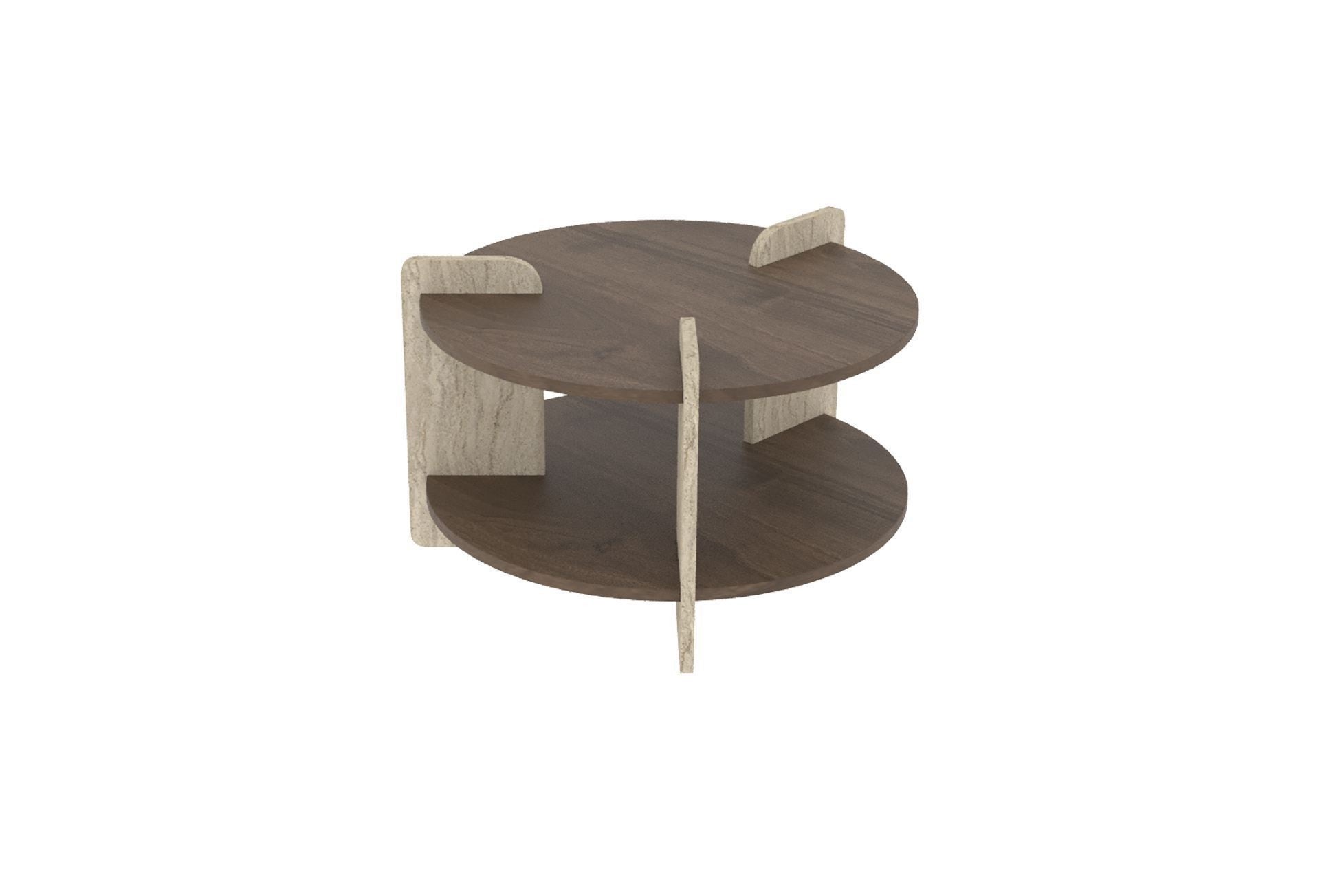 Table basse en bois "Oalla" 70 x 70 x 45 cm - Noyer | Leroy Merlin