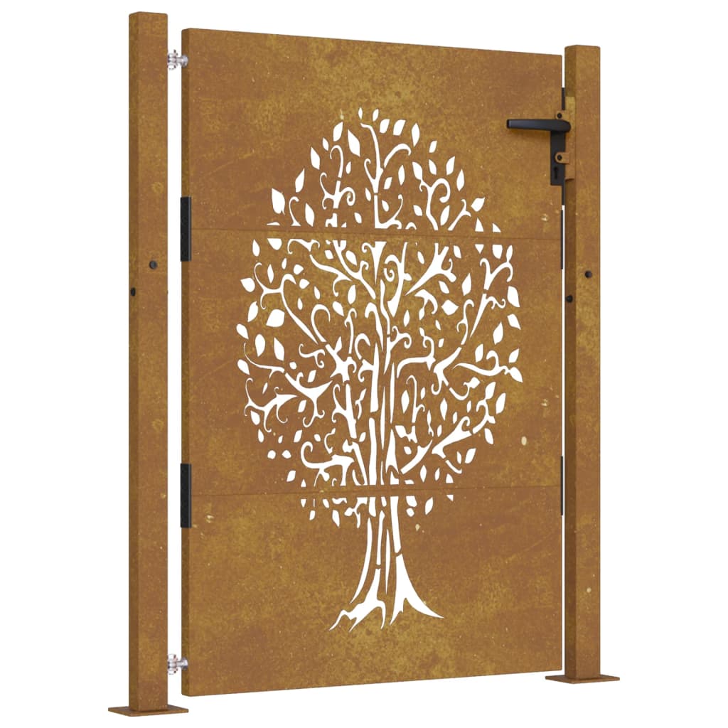 Portail de jardin en acier corten design arbre 105x130 cm | Leroy Merlin