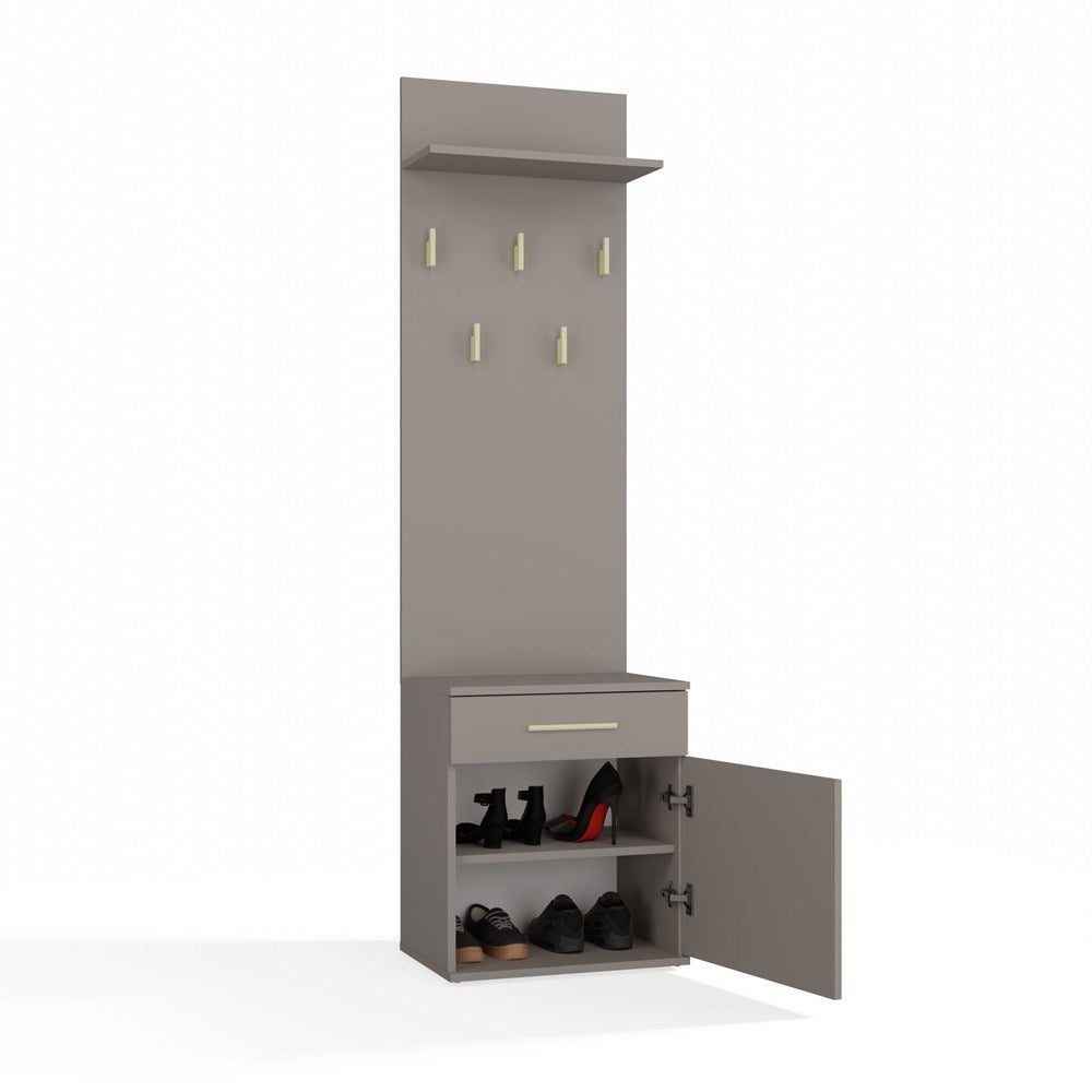VIONI - Mueble guardarropa pasillo - Perchero de pared con estante - 5 ...