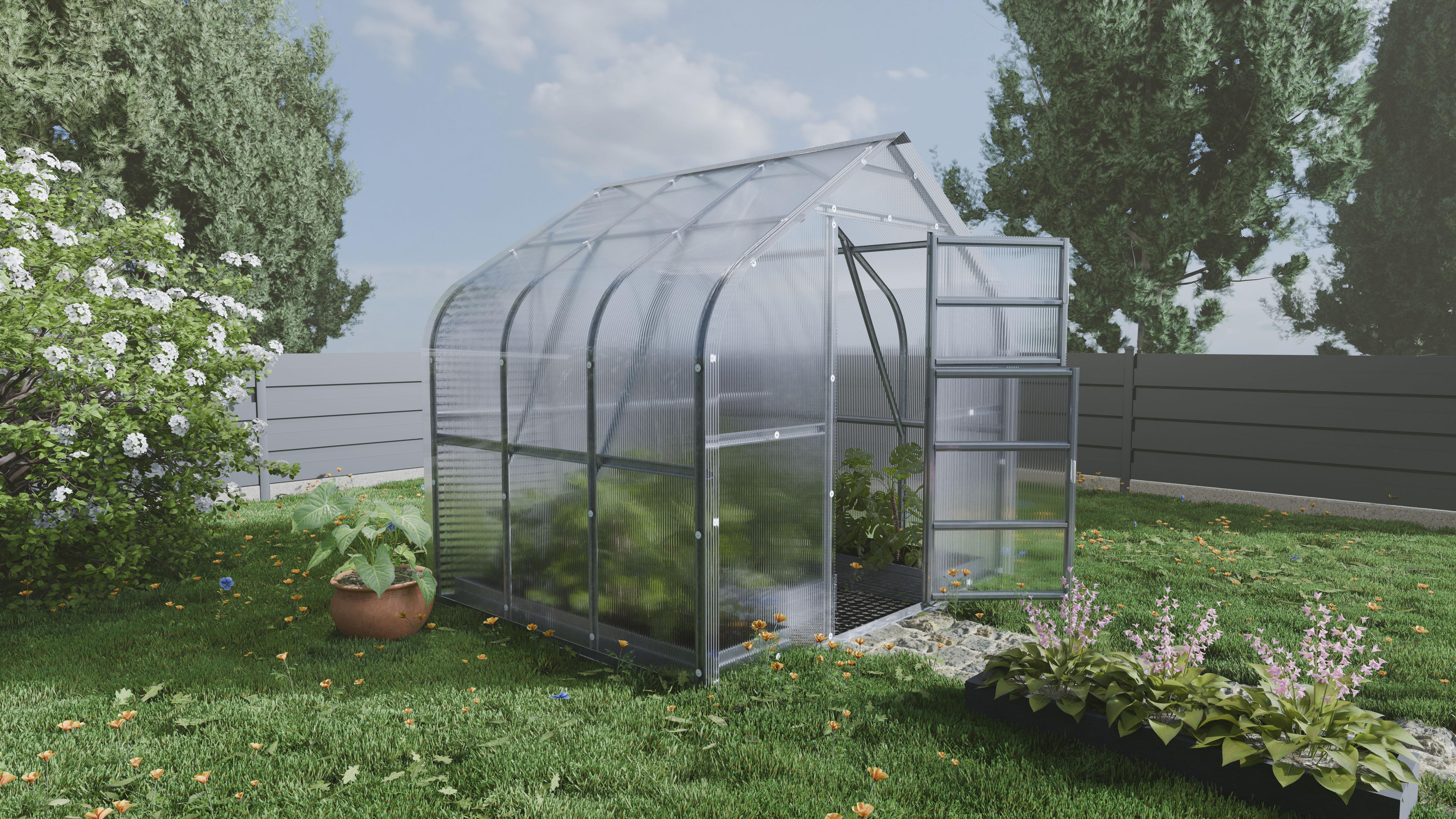 Serre de jardin KLASIKA Standard 5m2, 2,5m x 2m, 4 mm avec revêtement ...