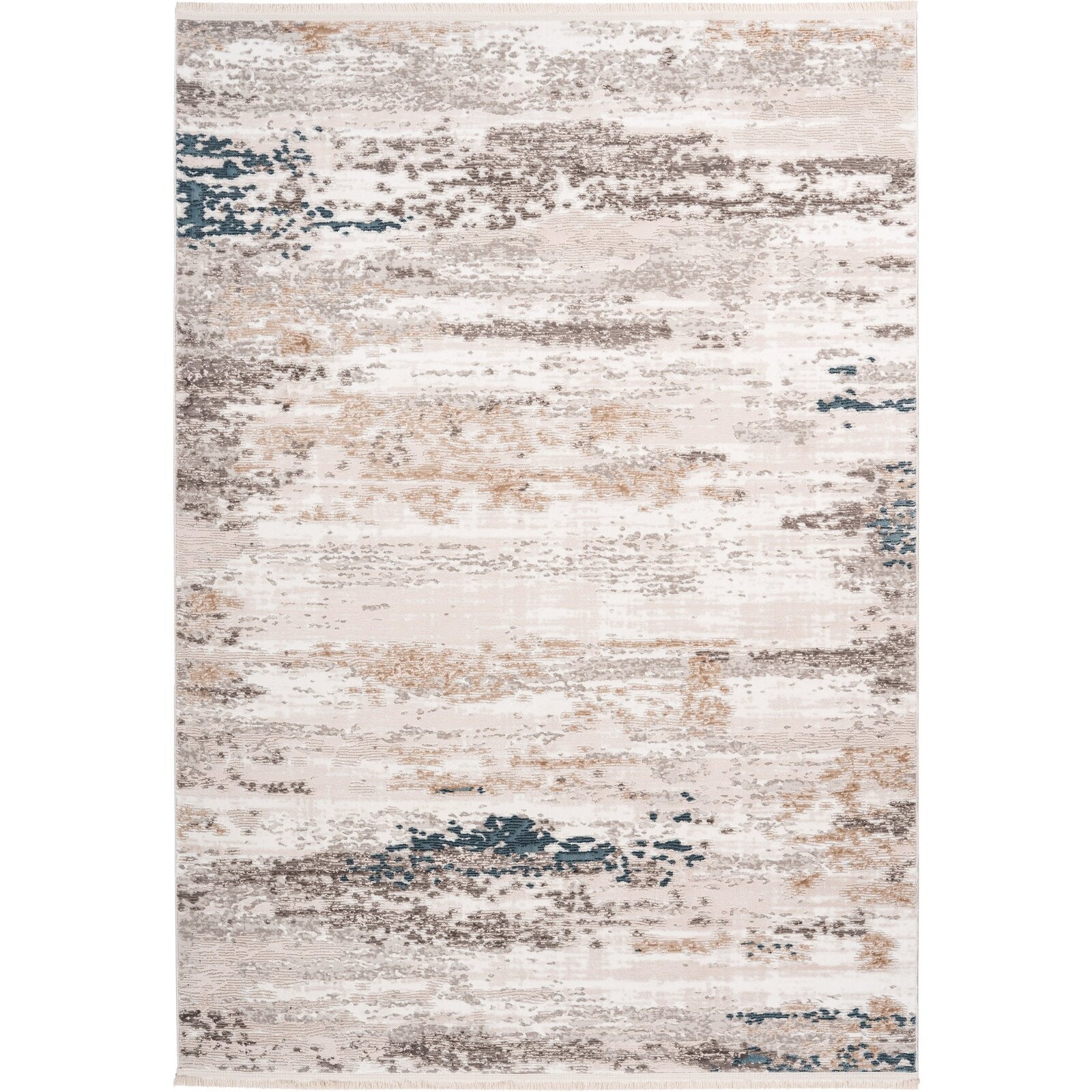 Tapis design moderne aux teintes neutres et bleutées - 80 x 150 cm ...