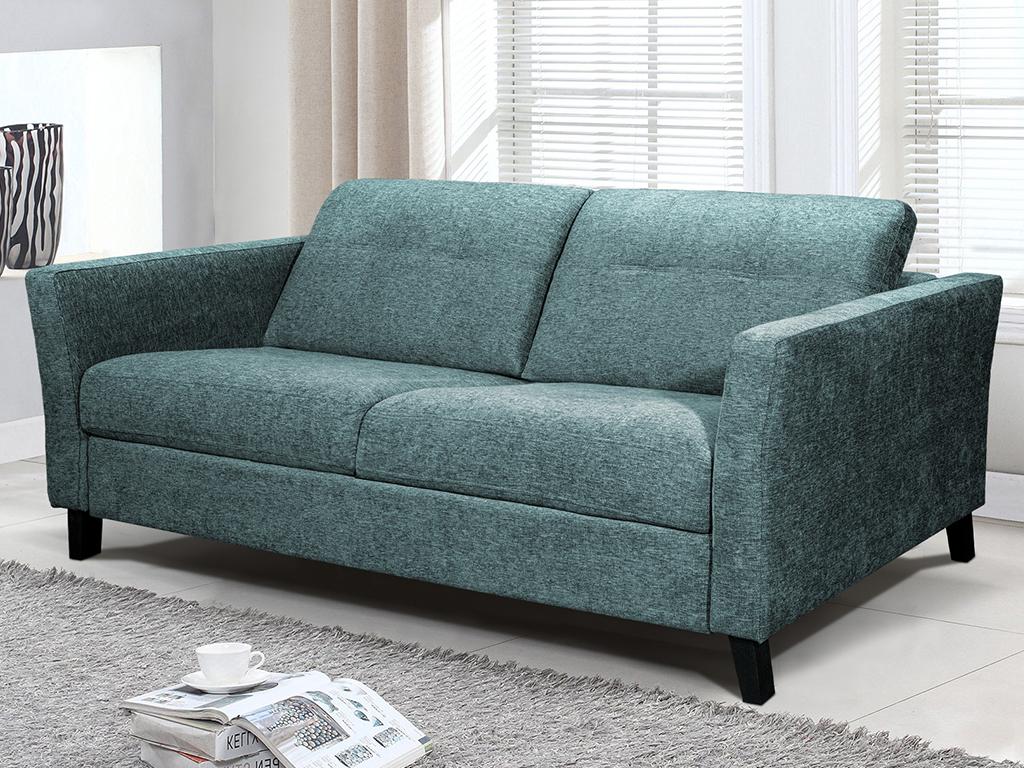 Canapé 3 places convertible express en tissu CODENO - Bleu - Couchage ...