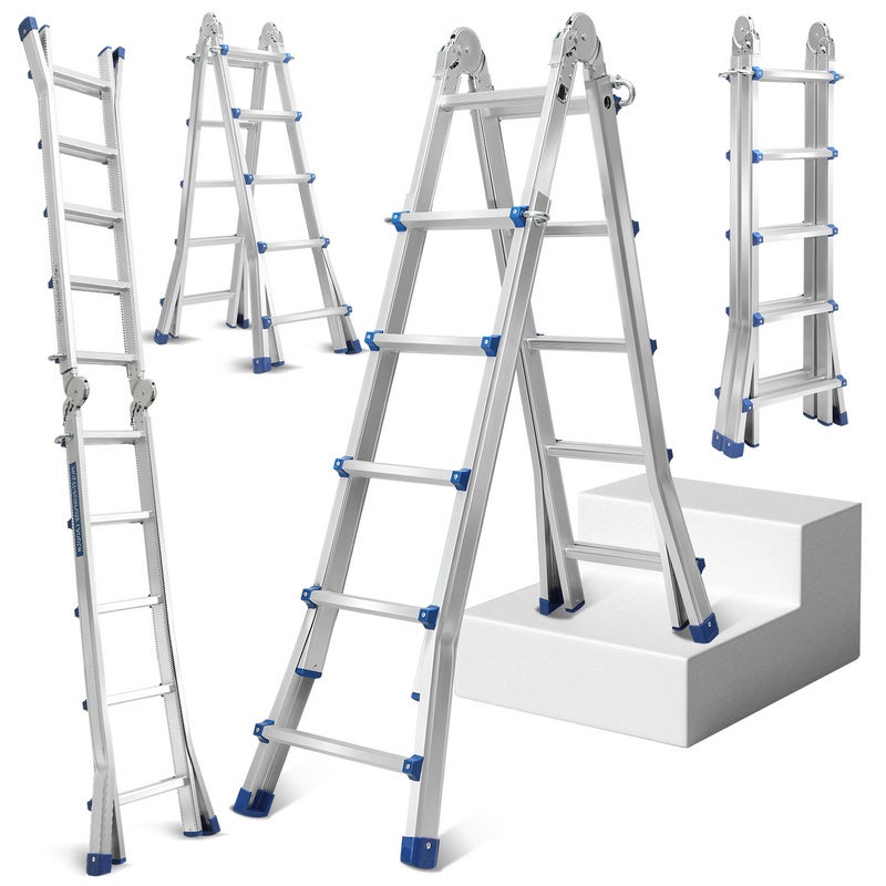 Scala telescopica in alluminio 512cm 4x5 livello, 3 in 1 Scala ...