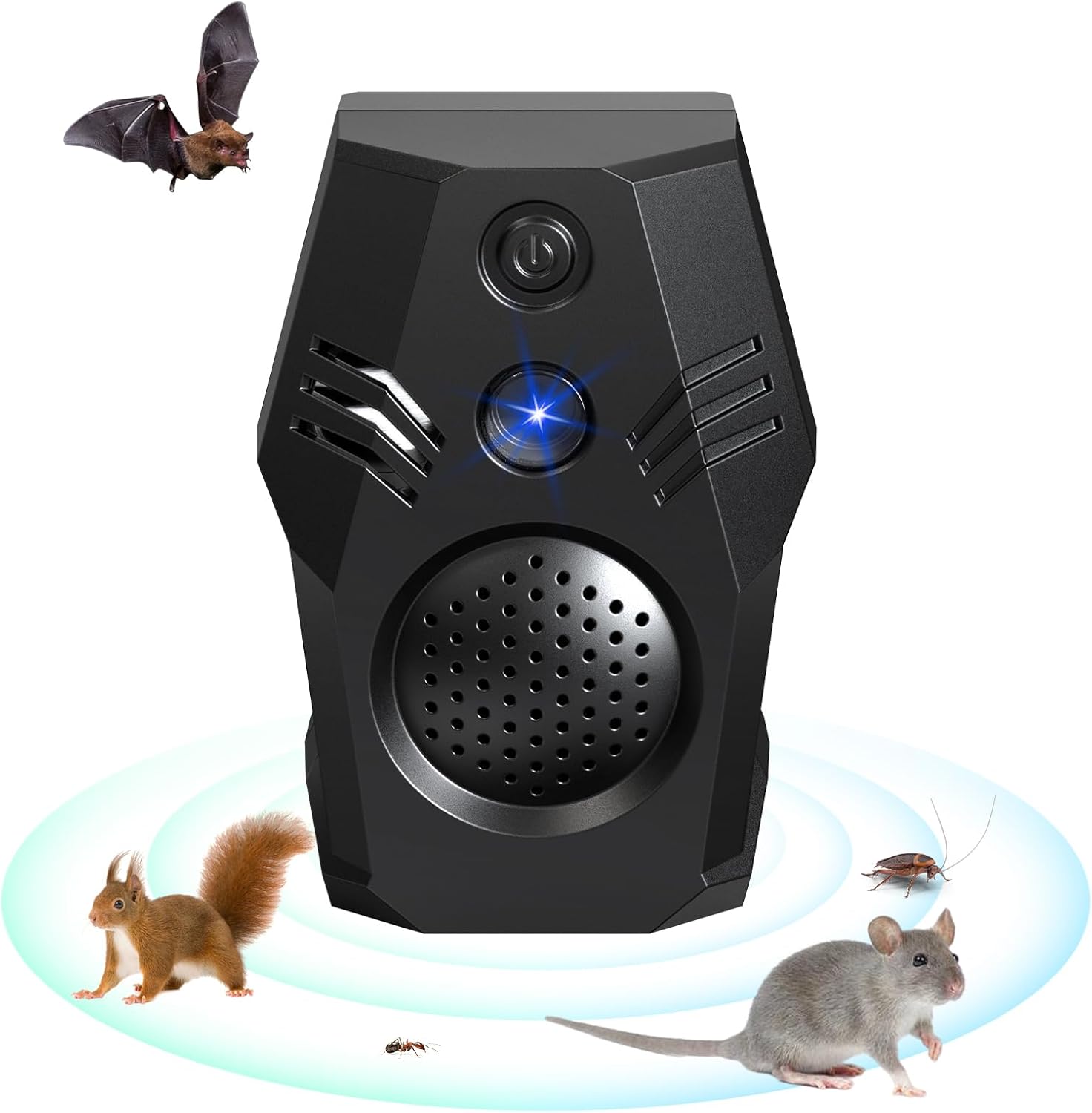 Répulsif à souris ultrasonique puissant noir USB, 4 modes à ultrasons ...