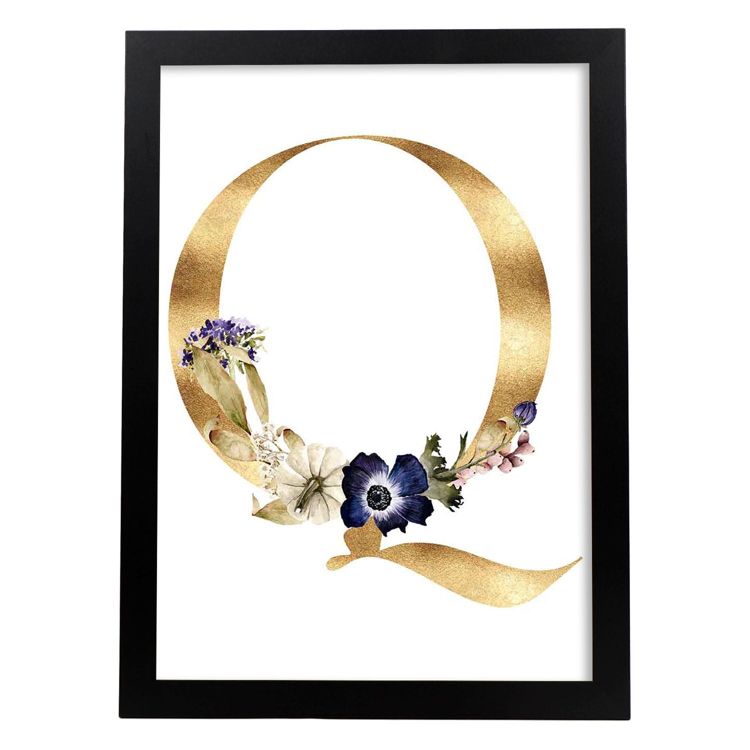 Lettre Q. Style Floreal Style Floral Avec Des Images D'alphabet. Sans ...