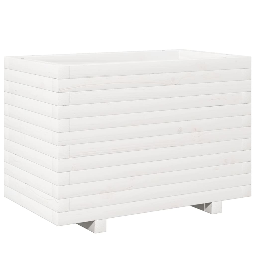 Jardinière en bois de pin blanc massif 70x40x49,5 cm - COMFORTXL ...
