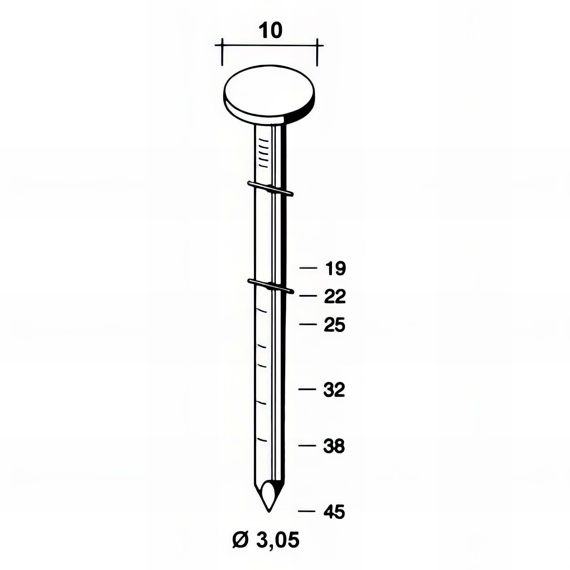 Coil de 7 200 Pointes Roofing Annelées Galvanisées à Chaud 16° D. 3,05/ ...