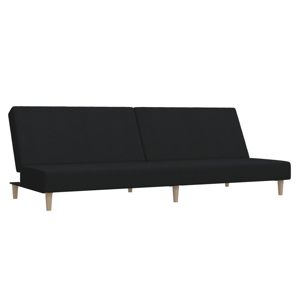Canapé-lit | Lit simple | Canapé convertible à 2 places noir tissu ...