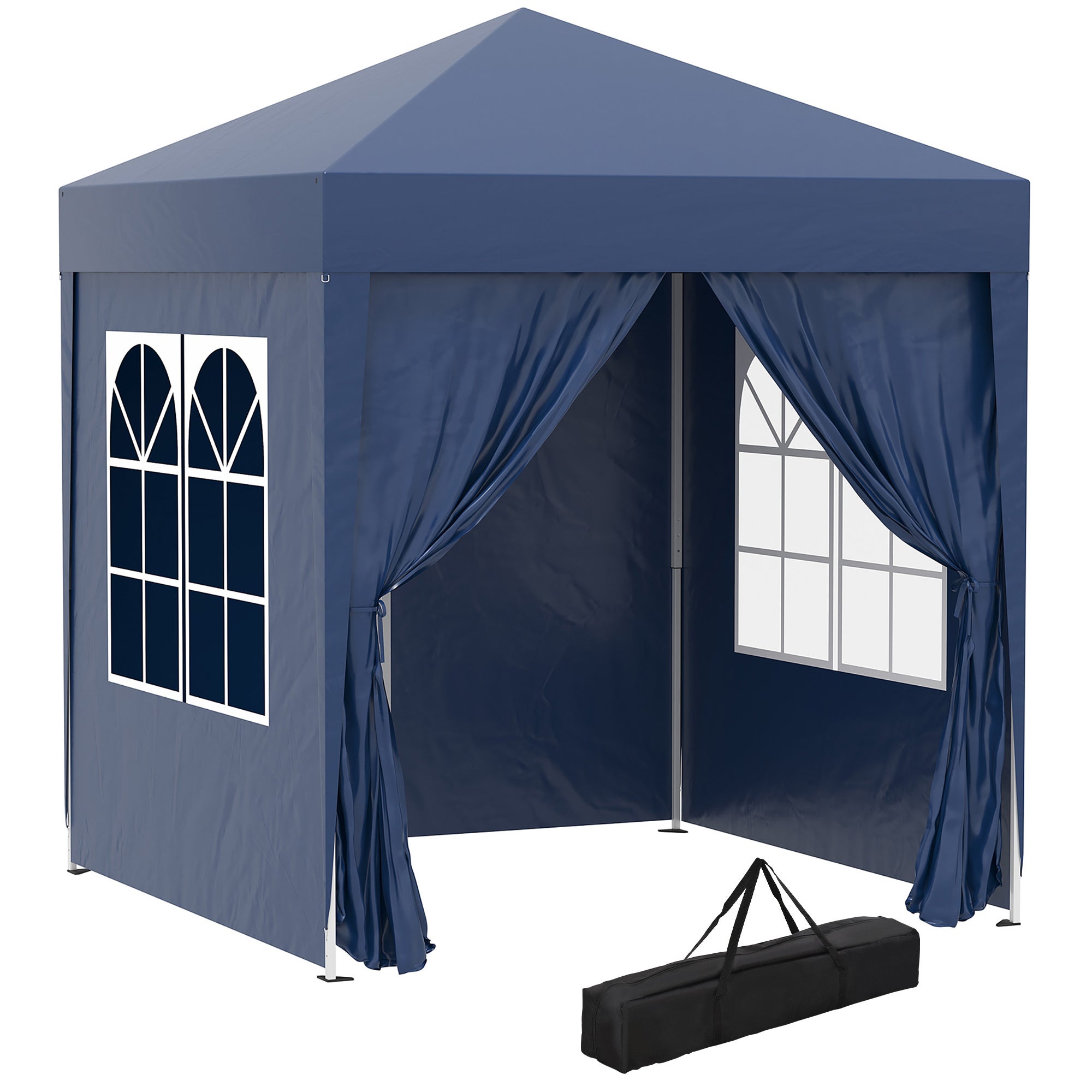 Pavillon pliable, tente à bière, 4 panneaux latéraux amovibles, 2 ...