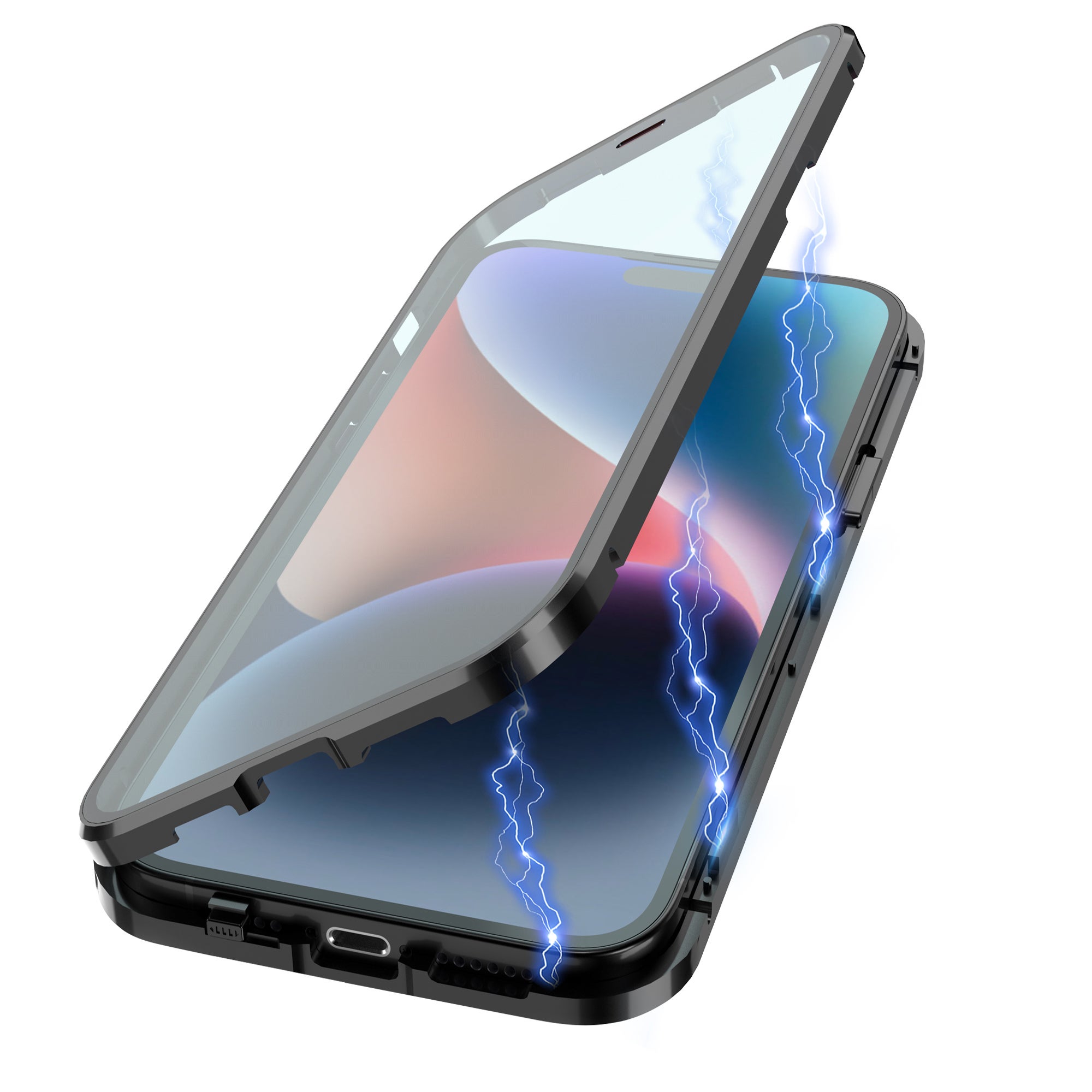 Étui de protection magnétique pour téléphone avec protection d'écran et ...