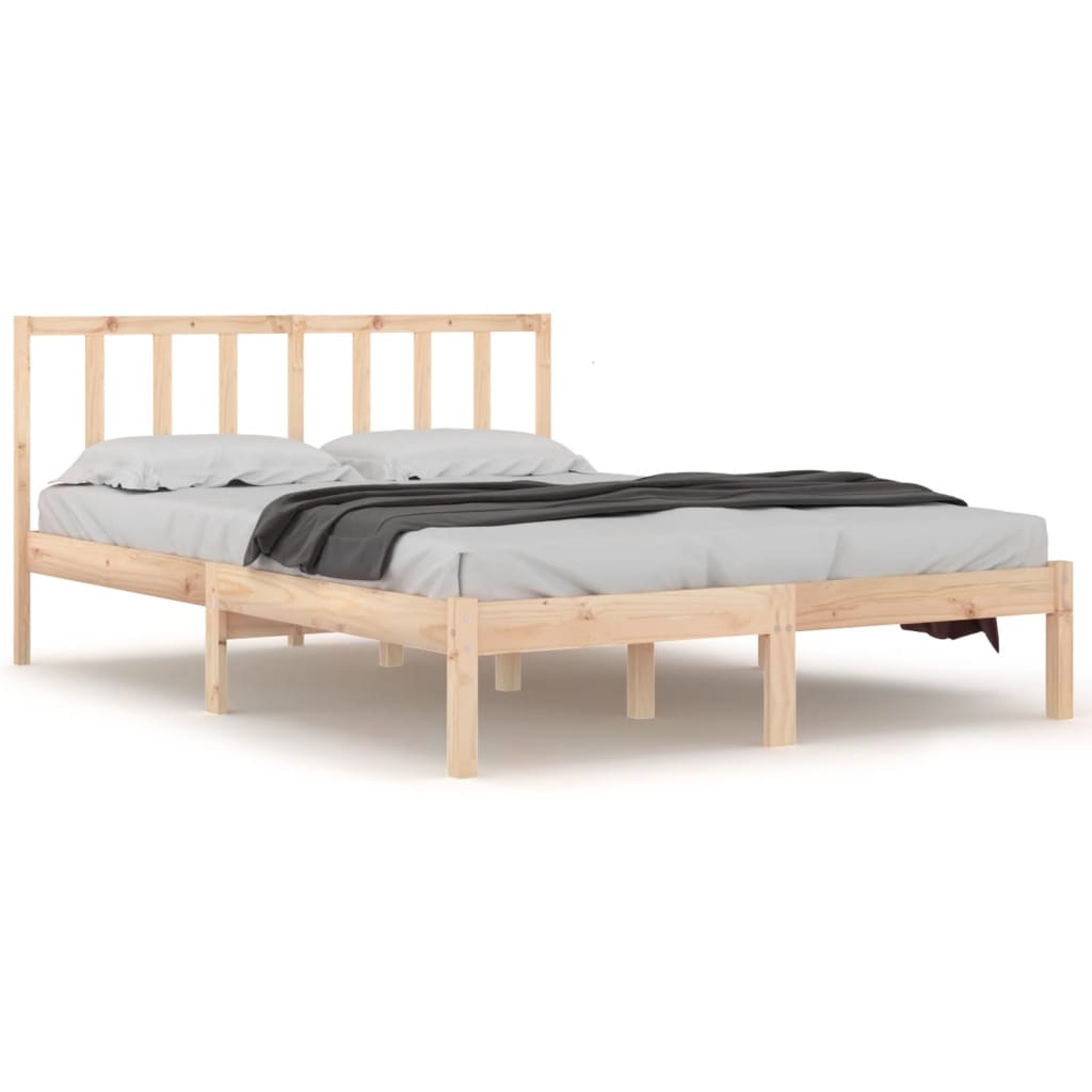 Lit double | Lit Adulte | Cadre de lit bois de pin massif 135x190 cm ...