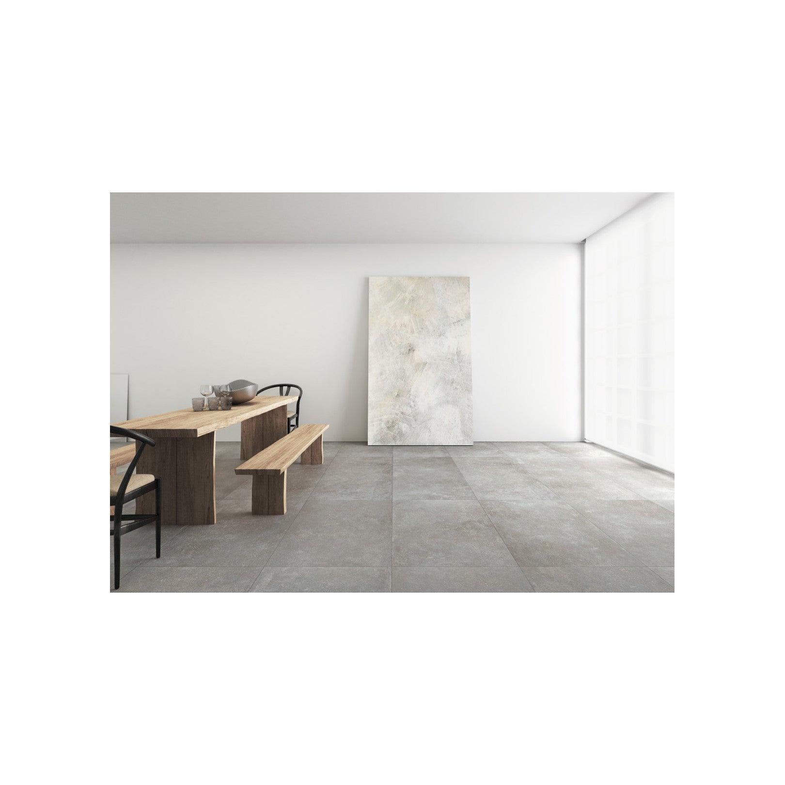 Plinthe Carrelage grès cérame effet béton OZONE - Gris - Plinthe 60x7,5 ...