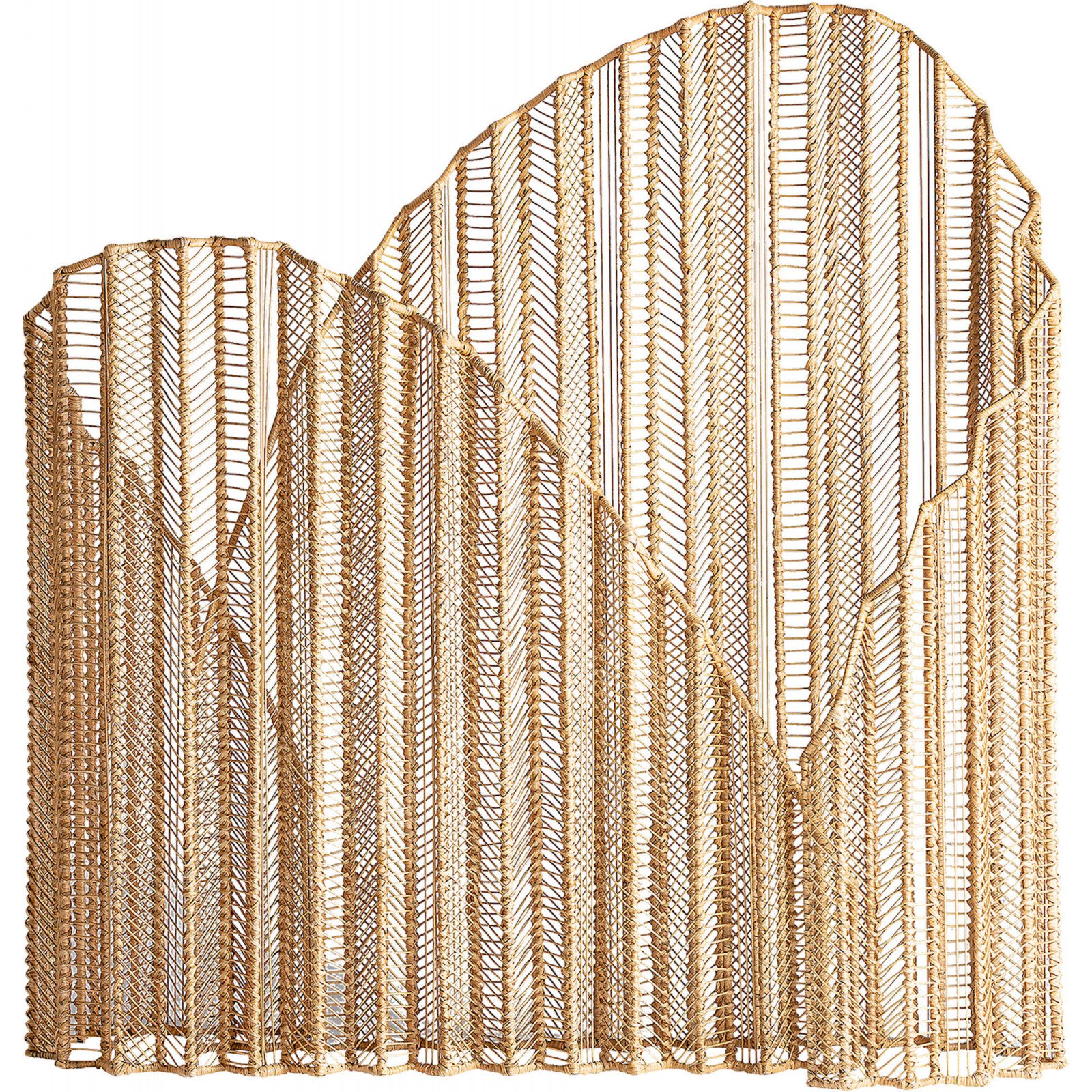 Paravent Plissé Style Rattan - Élégance & Intimité (2 pcs) 135 x 50 x ...