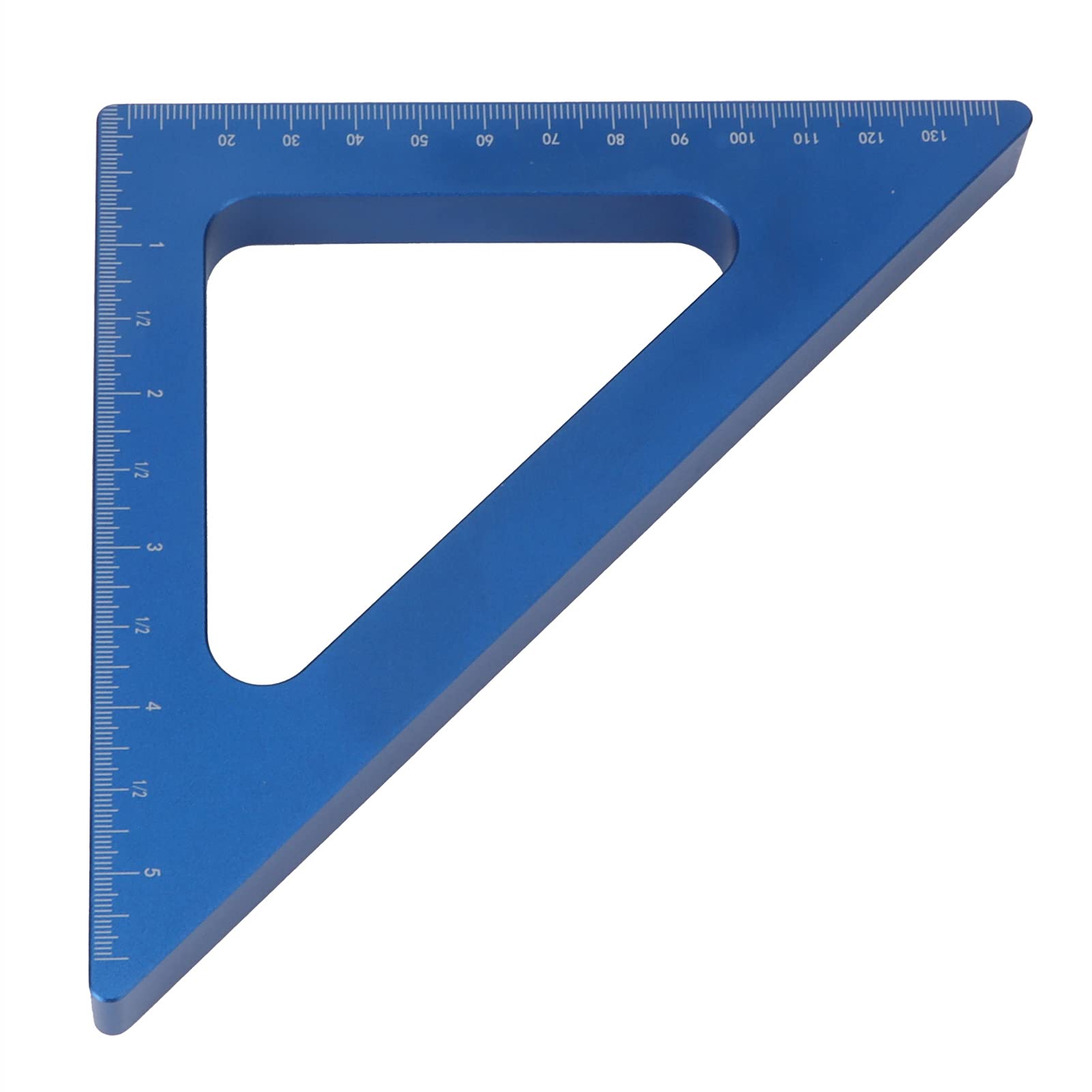 Regla triangular azul de 90 grados en pulgadas, métrica, de aleación de ...