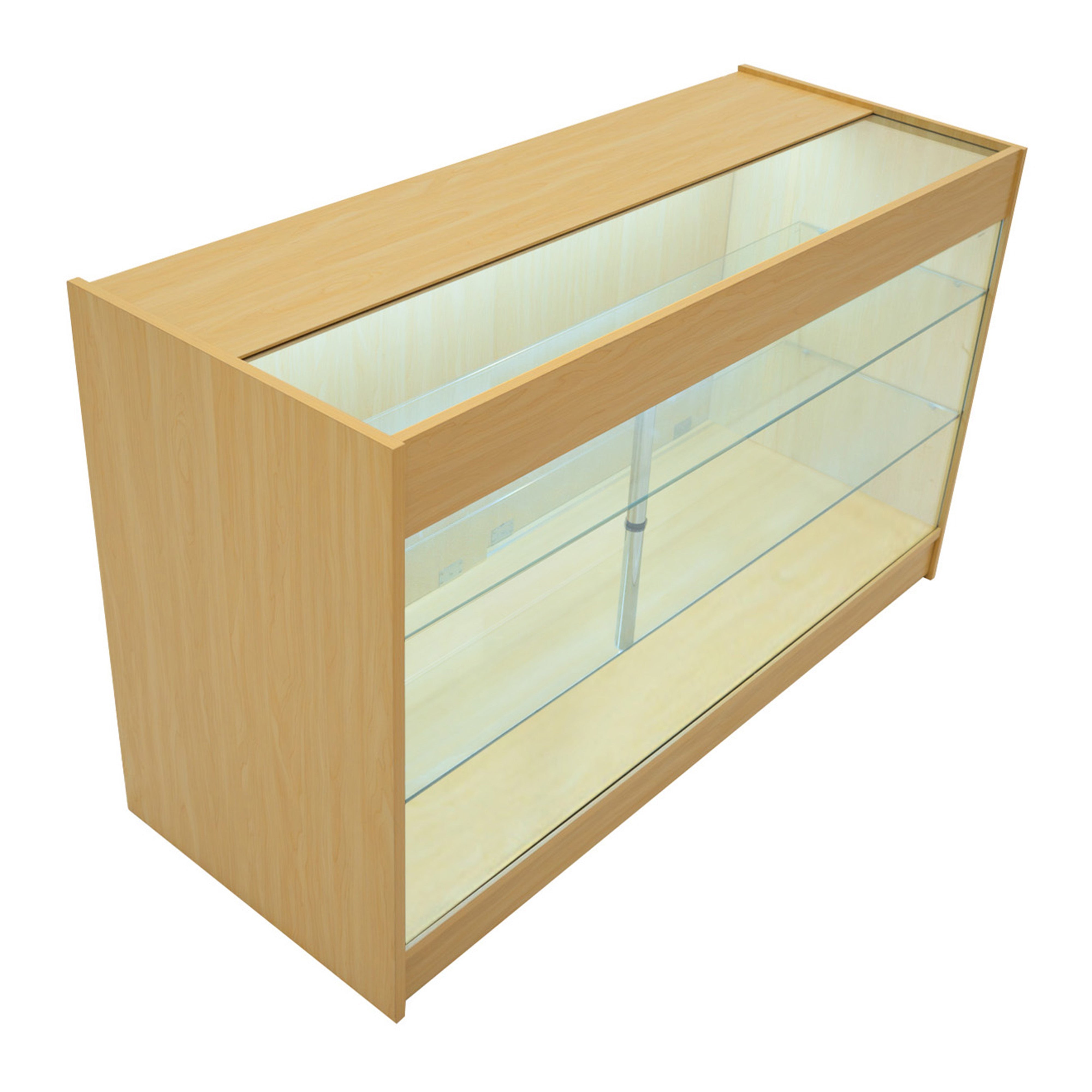 Comptoir de Vente en MDF Érable LED Blancs Intégrés K1500 3 Étagères ...