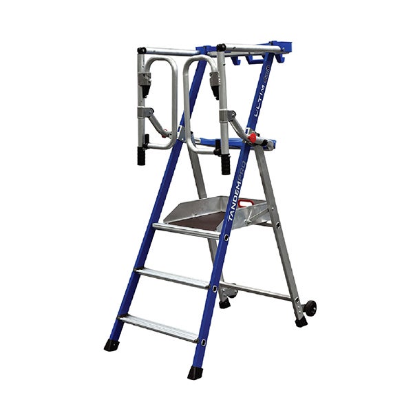 Escabeau PIRL - Garde-corps articulé - Hauteur max de travail 2,70m ...