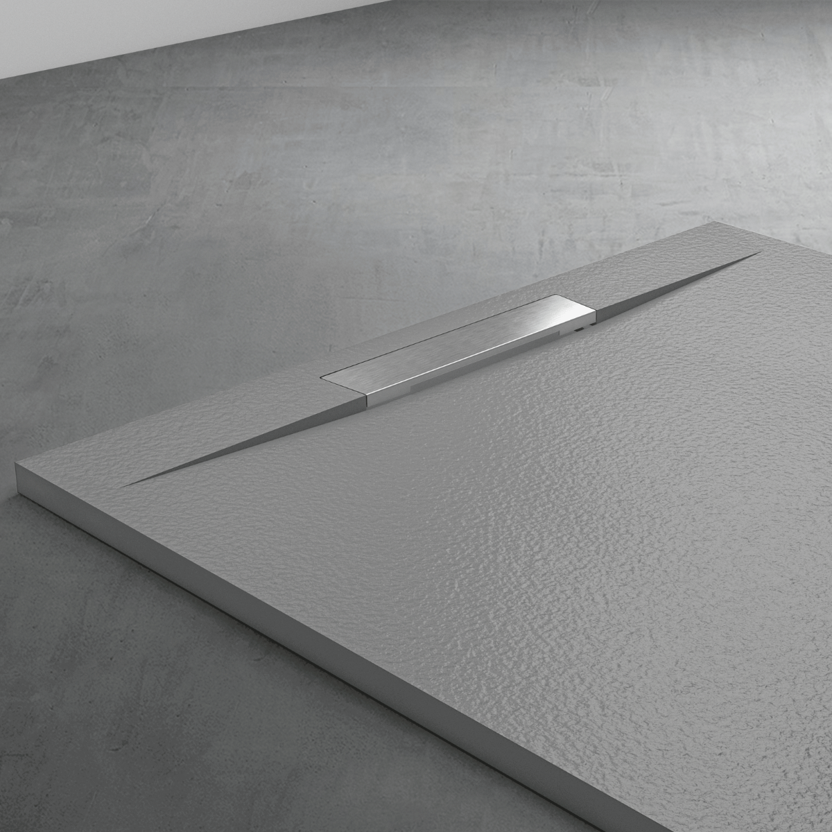 Plateau de Douche en Résine Antidérapante avec Valve et Grille Cachée ...