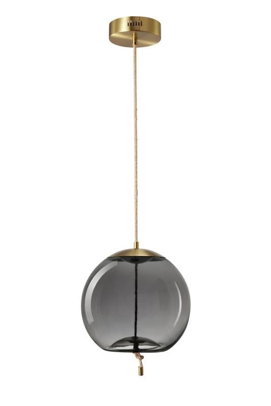 Lámpara de techo colgante de cristal gris ahumado. LED 18W. Tono luz ...