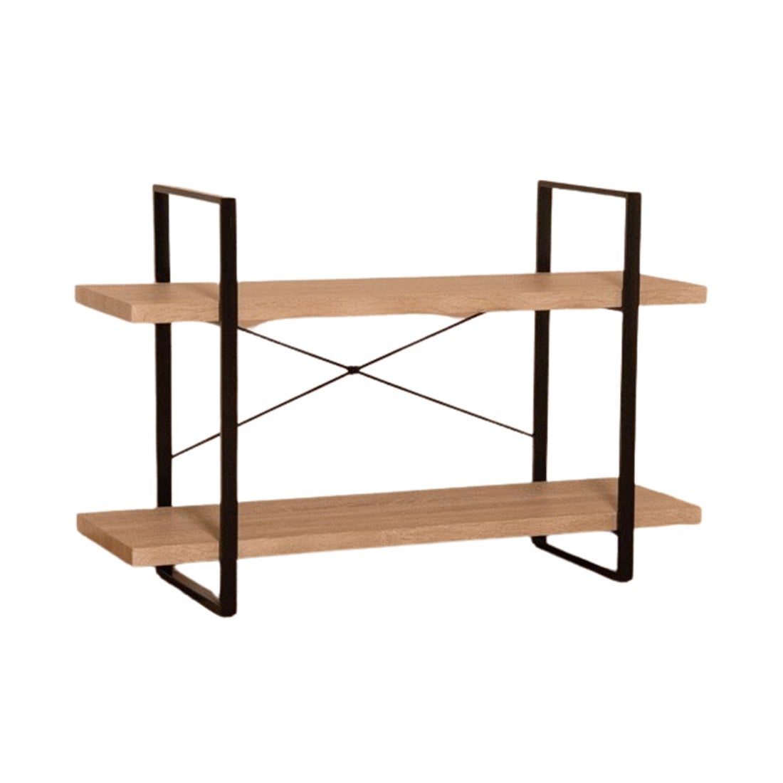 Estantería industrial SHELVES – 2 niveles – Madera y metal – Diseño ...