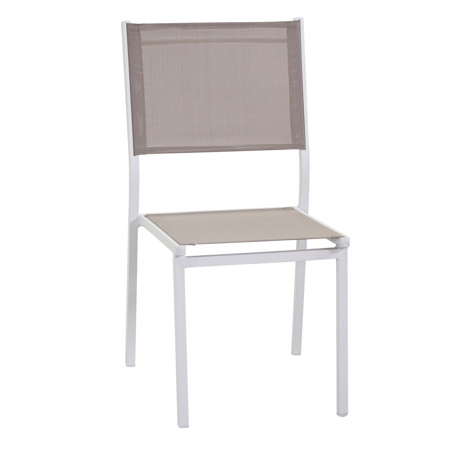 Silla asiento de jardín apilable Blanco 55x46 cm h 88 cm en Aluminio y ...