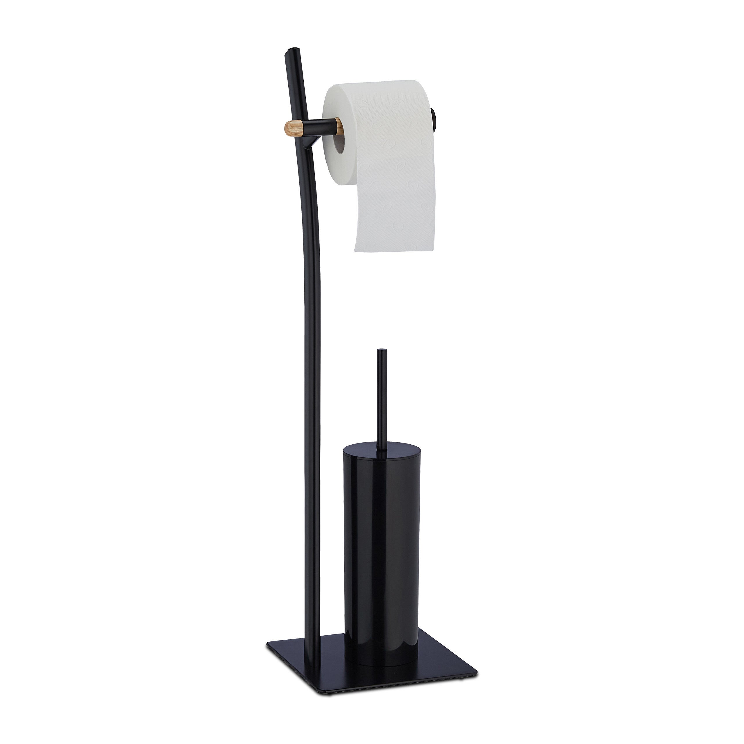 Relaxdays Serviteur WC non fixe, porte-rouleau, brosse et son support ... Relaxdays Serviteur WC non fixe, porte-rouleau, brosse et son support ...
