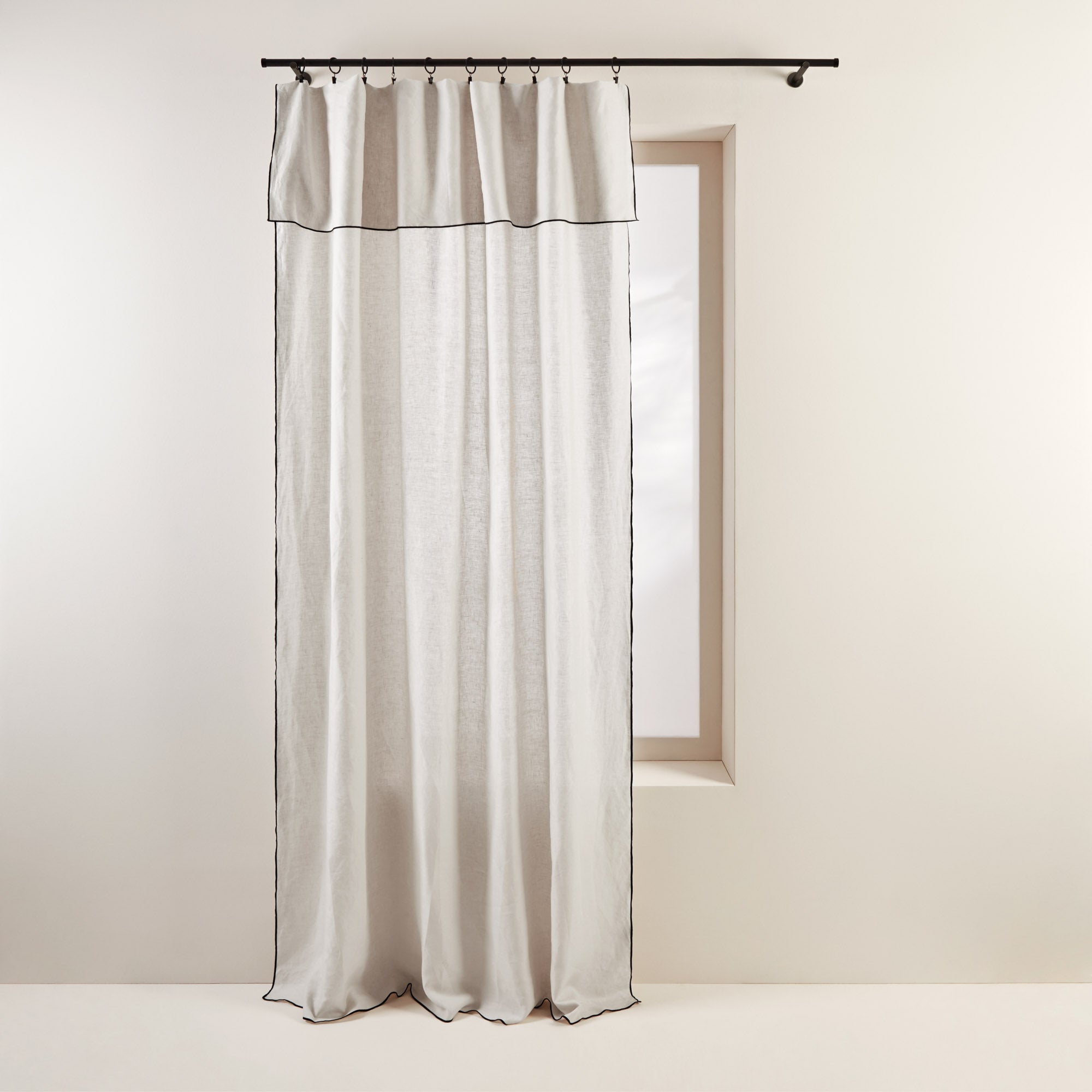 MADURA - Rideau Carlina Tamisant en Lin 100% lavé légèrement froissé ...