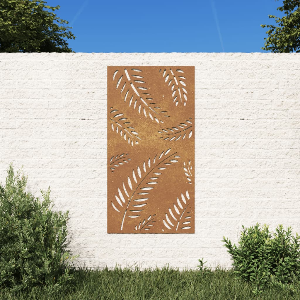Décoration murale jardin 105x55 cm acier corten design feuille | Leroy ...
