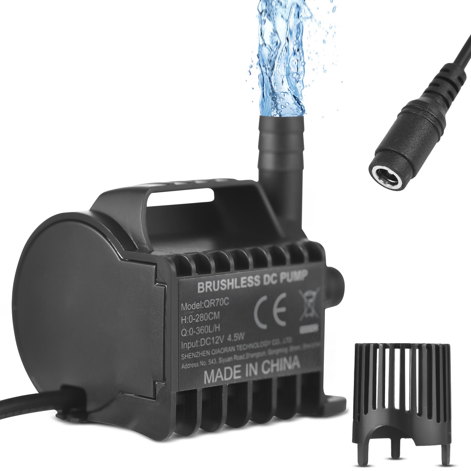 Sumergible 12V bomba de agua eléctrico 360L/H pequeño bomba para fuente ...