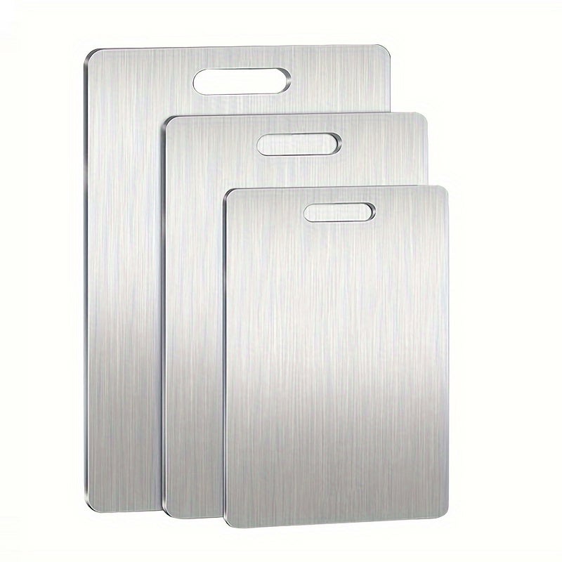Juego de 3 tablas de cortar de acero inoxidable: tablas de cocina ...