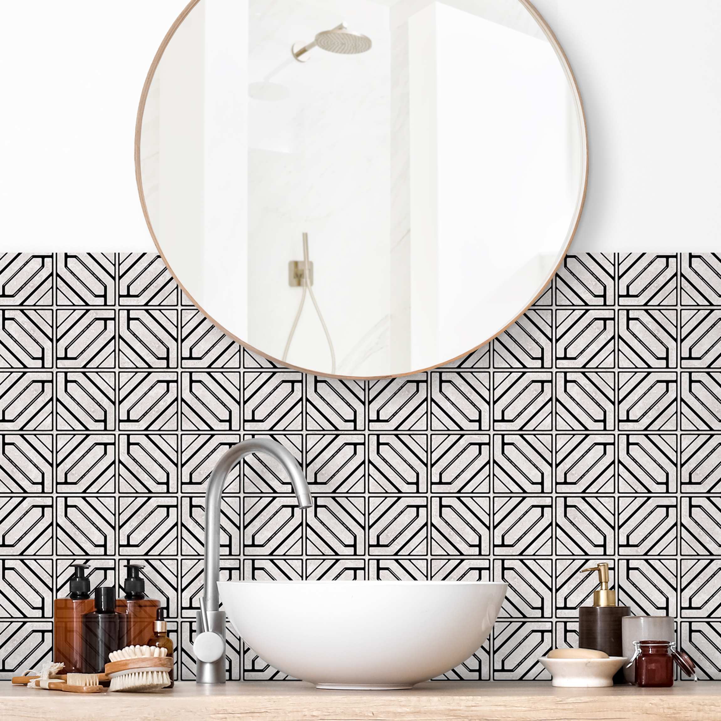 Revestimiento de pared para baño - Tile Pattern Rhomboidal Geometry ...